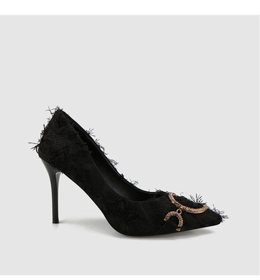 ZM029 96289-3 New Style Single Shoes Women'S Pointed Shallow Mouth Stiletto High Heels Women'S Korean Sexy Hairy High He