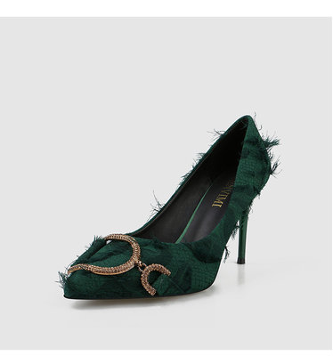 ZM029 96289-3 New Style Single Shoes Women'S Pointed Shallow Mouth Stiletto High Heels Women'S Korean Sexy Hairy High He