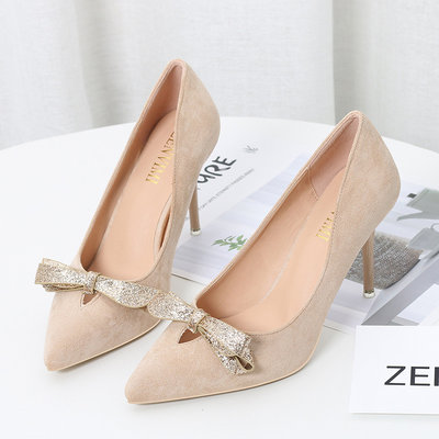 ZM032 929-36 Suede Single Shoes Women 2020 Spring New Women'S Shoes Pointed Toe Shallow Mouth Stiletto Ladies High Heels