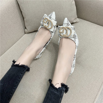 ZM033 201-1 Spring And Summer 2020 New Solid Color Metal Buckle Pointed Stiletto Sexy Single Shoes Elegant Wedding Shoes