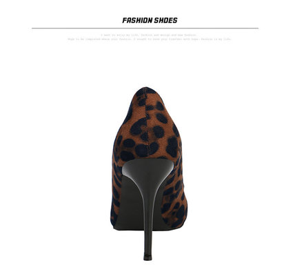 ZM034 929-23 Spring New Sexy Leopard High Heels Women'S Stiletto Shallow Mouth Pointed Toe Women'S Single Shoes