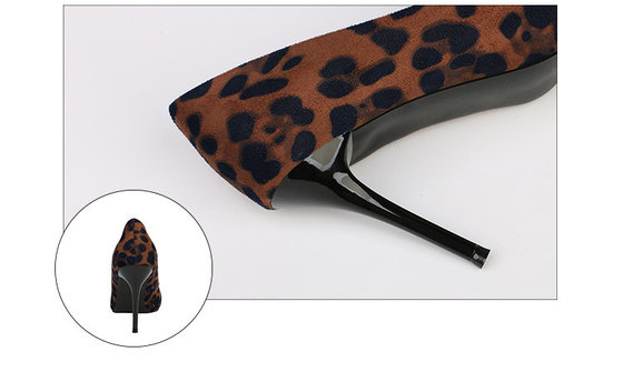 ZM034 929-23 Spring New Sexy Leopard High Heels Women'S Stiletto Shallow Mouth Pointed Toe Women'S Single Shoes