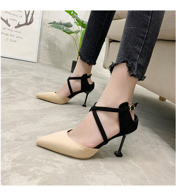 ZM038 A857-5 Summer 2020 New Cross Strap Ladies High Heel Sandals Cat Heel Women Sexy Single Shoes Wholesale