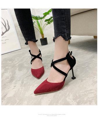 ZM038 A857-5 Summer 2020 New Cross Strap Ladies High Heel Sandals Cat Heel Women Sexy Single Shoes Wholesale