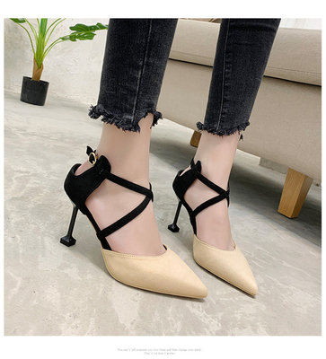 ZM038 A857-5 Summer 2020 New Cross Strap Ladies High Heel Sandals Cat Heel Women Sexy Single Shoes Wholesale