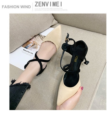 ZM038 A857-5 Summer 2020 New Cross Strap Ladies High Heel Sandals Cat Heel Women Sexy Single Shoes Wholesale