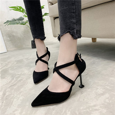 ZM038 A857-5 Summer 2020 New Cross Strap Ladies High Heel Sandals Cat Heel Women Sexy Single Shoes Wholesale