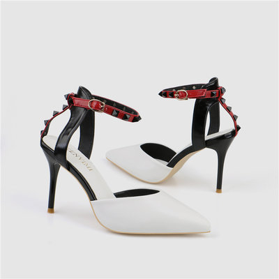 ZM039 289-9 High Heel Ladies Sandals 2020 Summer New Pointed Sexy Rivet Fashion Simple Women'S Shoes