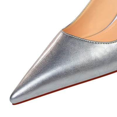 8999-1 European And American Style Simple Stiletto High-Heeled Shallow Mouth And Pointed Toe With Pedicure And Pedicure