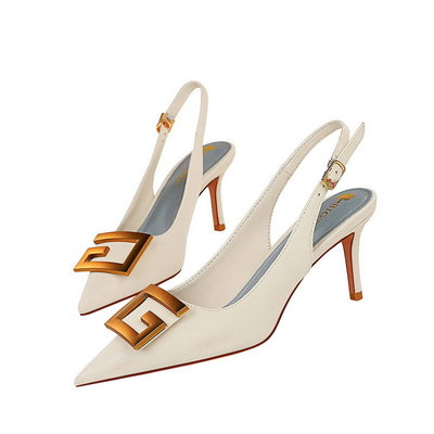 089990-5 European And American Style Banquet Women'S Shoes Stiletto High Heels Shallow Mouth Pointed Toe Hollow Back Str