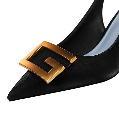 089990-5 European And American Style Banquet Women'S Shoes Stiletto High Heels Shallow Mouth Pointed Toe Hollow Back Str