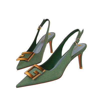 089990-5 European And American Style Banquet Women'S Shoes Stiletto High Heels Shallow Mouth Pointed Toe Hollow Back Str