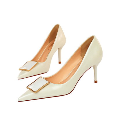 089990-2 Korean Professional OL Women'S Shoes, High-Heeled Shoes, Stiletto Heels, Shallow Mouth, Sexy Thin Belt Buckle W