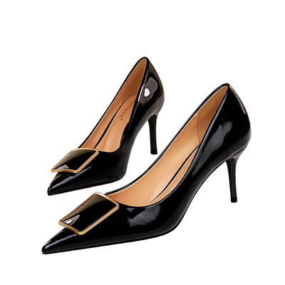 089990-2 Korean Professional OL Women'S Shoes, High-Heeled Shoes, Stiletto Heels, Shallow Mouth, Sexy Thin Belt Buckle W