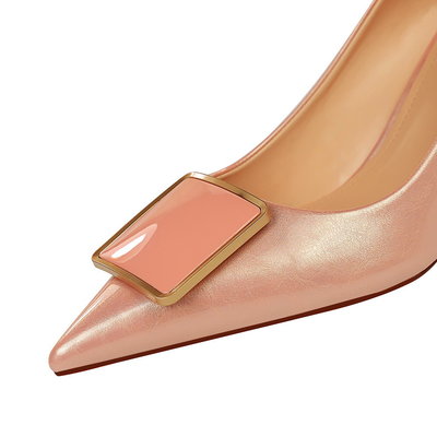 089990-2 Korean Professional OL Women'S Shoes, High-Heeled Shoes, Stiletto Heels, Shallow Mouth, Sexy Thin Belt Buckle W