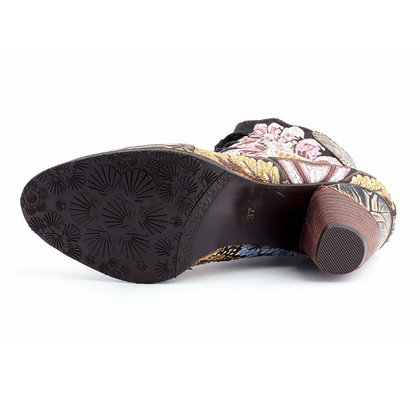 BS037 New Women'S Shoes Top Layer Leather Retro Women'S Leather Boots Original Hand-Painted High Heels Women'S Boots