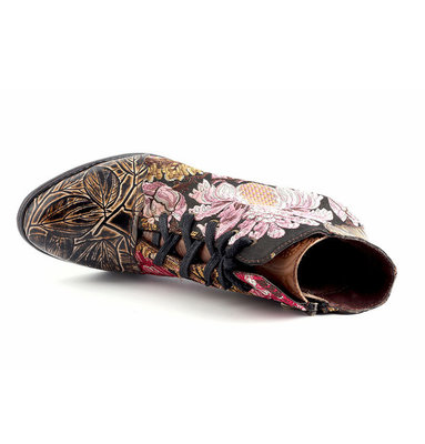 BS037 New Women'S Shoes Top Layer Leather Retro Women'S Leather Boots Original Hand-Painted High Heels Women'S Boots