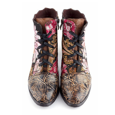 BS037 New Women'S Shoes Top Layer Leather Retro Women'S Leather Boots Original Hand-Painted High Heels Women'S Boots