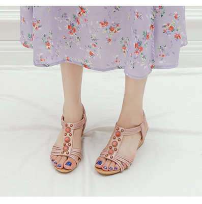 BS055 Platform Wedge Heel Mid-Heel Ladies Sandals 2020 Summer New Style European And American Retro Casual Fashion All-M