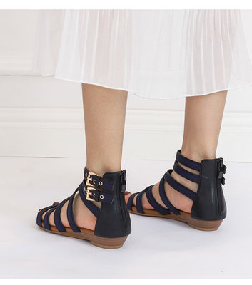 BS057 Sandals Female Summer Europe 2021 New Cross Strap Open Toe Casual Strap Roman Shoes Wedge Heel All-Match Large Siz