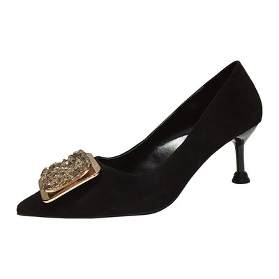 9333-019 Korean Fashion Pointed Shallow Mouth High Heels Net Red Sexy Rhinestone Women'S Singles Banquet All-Match Women