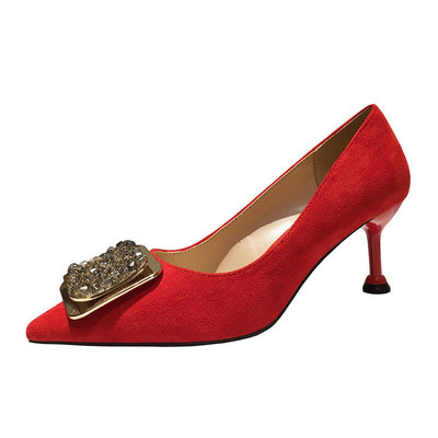 9333-019 Korean Fashion Pointed Shallow Mouth High Heels Net Red Sexy Rhinestone Women'S Singles Banquet All-Match Women