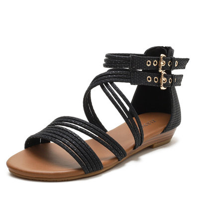 BS058 Wedge Heel Sandals Women 2020 Summer New Style European And American Open Toe All-Match Women'S Shoes Thick-Soled