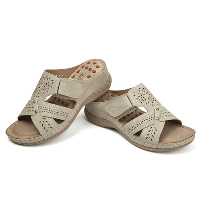 BS068 European And American Summer Sandals Women 2021 Bohemian Style Thick Bottom Massage Large Size Ladies Slippers