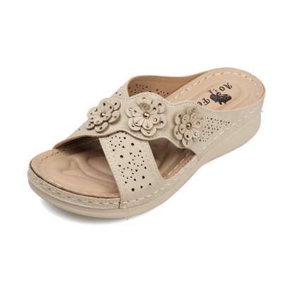 BS069 Amazon 2021 New Cross-Border Ladies Slippers Summer Flowers Vacation Leisure Beach Sandals