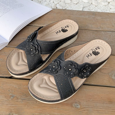 BS069 Amazon 2021 New Cross-Border Ladies Slippers Summer Flowers Vacation Leisure Beach Sandals