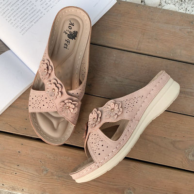 BS069 Amazon 2021 New Cross-Border Ladies Slippers Summer Flowers Vacation Leisure Beach Sandals
