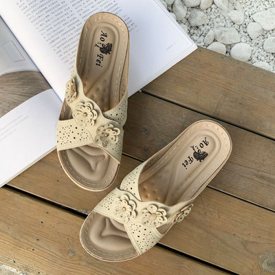 BS069 Amazon 2021 New Cross-Border Ladies Slippers Summer Flowers Vacation Leisure Beach Sandals