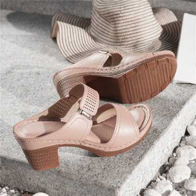 BS070new European and American sandals women summer leisure foreign trade sandals thick high-heeled large size comfortab
