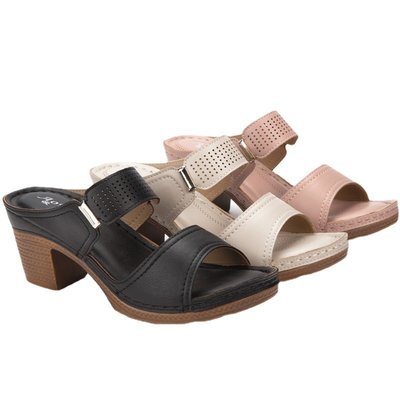 BS070new European and American sandals women summer leisure foreign trade sandals thick high-heeled large size comfortab