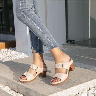 BS070new European and American sandals women summer leisure foreign trade sandals thick high-heeled large size comfortab