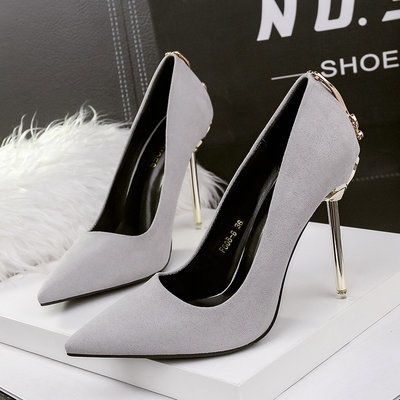 608-6 Fashion Pointed High Heels Nightclub Sexy Metal Heel Women'S Single Shoes Stiletto Bow Women Shoes Wedding Shoes H