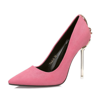 608-6 Fashion Pointed High Heels Nightclub Sexy Metal Heel Women'S Single Shoes Stiletto Bow Women Shoes Wedding Shoes H