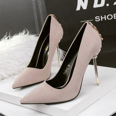 608-6 Fashion Pointed High Heels Nightclub Sexy Metal Heel Women'S Single Shoes Stiletto Bow Women Shoes Wedding Shoes H
