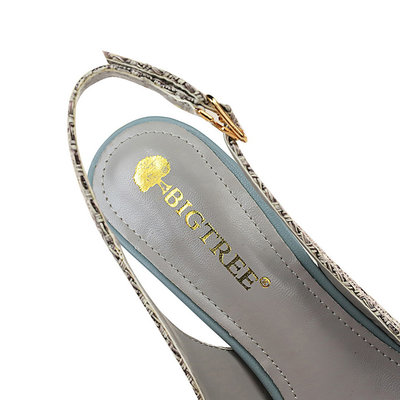 8999-7 Korean Fashion Woven Shallow Mouth Pointed Toe Color Matching Small Bow Hollowed Back Strap Single Shoes Female H