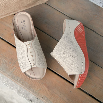 BS072 Amazon 2021 Rhinestone Flower Ladies Roman Slippers Car Stitching Beach Slope Mother Shoes Open Toe Women Sandals
