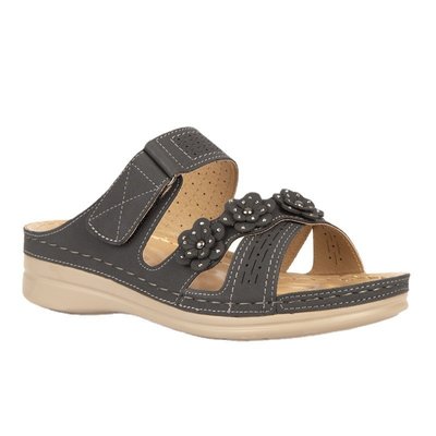 BS073 Summer 2021 New European And American Sandals Women'S Wedge Heel Car Stitching Breathable Velcro Hollow Mother Sho