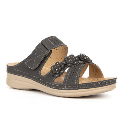 BS073 Summer 2021 New European And American Sandals Women'S Wedge Heel Car Stitching Breathable Velcro Hollow Mother Sho