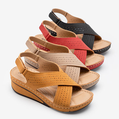 BS074 slippers European and American 2021 cross-border sandals women, wedge heel retro fish mouth mother shoes plus size