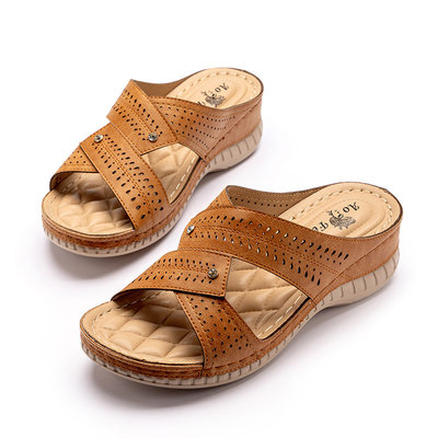 BS081 Amazon Hot Style Slippers Women European And American 2021 New Cross-Border Large Size Slope With Rhinestone Casua
