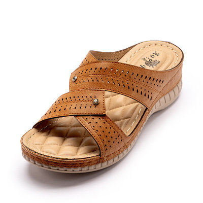 BS081 Amazon Hot Style Slippers Women European And American 2021 New Cross-Border Large Size Slope With Rhinestone Casua