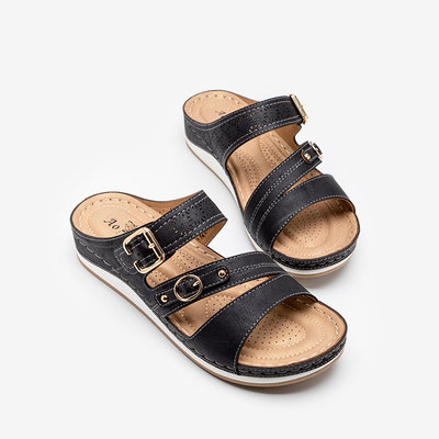 BS086 Manufacturers New Style Sandals For Women'S Outer Wear Wedge Heel Hollow Casual Beach Slippers Sandals PU Women'S