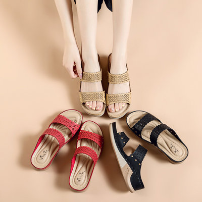 BS088 female slippers 2020 Amazon slippers women hollow rivets wear sandals women's shoes
