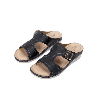 BS089 Hot Style Ladies Slippers, Wedge Heel Round Toe, Outer Wear Sandals, Women Summer Light Beach Sandals, Women PU Sl