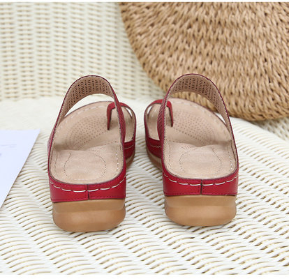 BS093 Women Shoes Cross-Border Large Size Women'S Shoes Retro Bohemian Style Hollow Wedge Sandals Women Flip-Flops Sanda