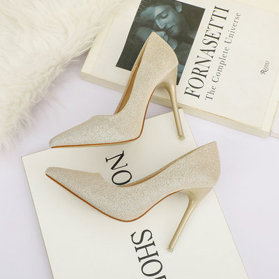 6999-3 Korean Fashion Pointed Toe Rhinestone High Heels Net Red Fairy Style Women'S Single Shoes Stiletto Sexy Banquet W